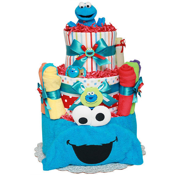 Bath Cookie Monster Diaper Cake – Diaper Cakes Mall