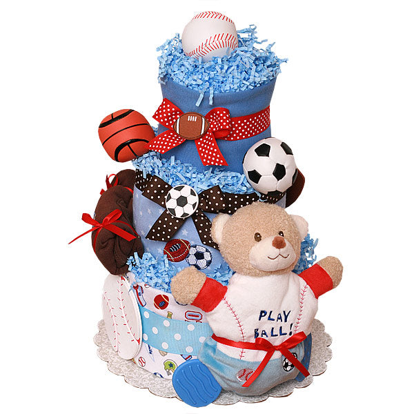 Play Ball! Sport Diaper Cake – Diaper Cakes Mall