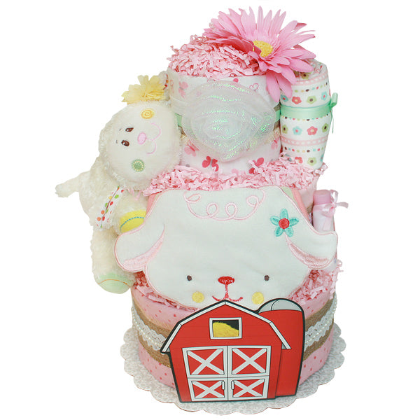 Red Barn Farm Lamb Diaper Cake – Diaper Cakes Mall