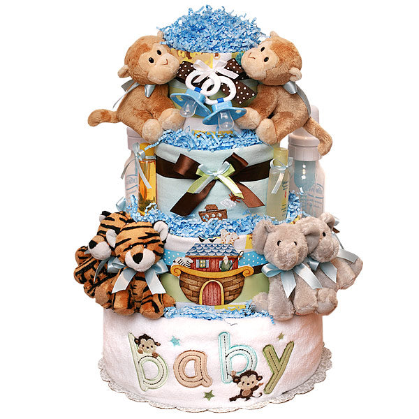 Twins Noah's Ark Diaper Cake – Diaper Cakes Mall