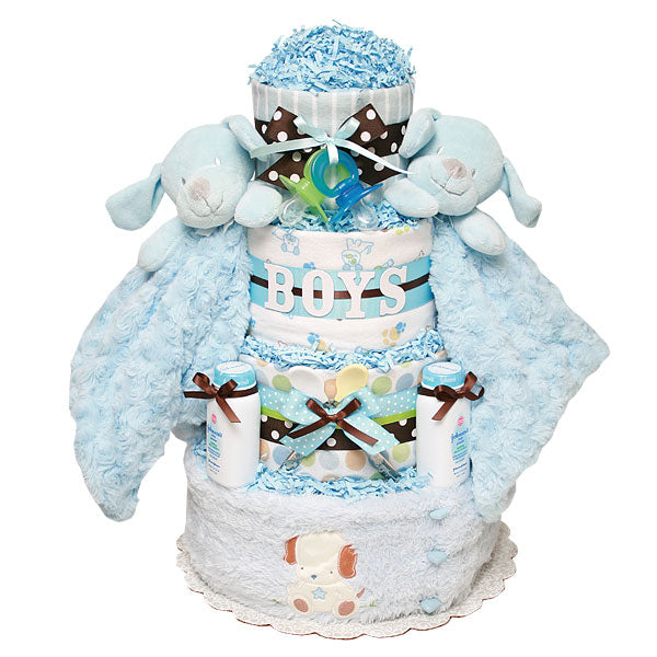 Twins Boys Puppies Diaper Cake – Diaper Cakes Mall